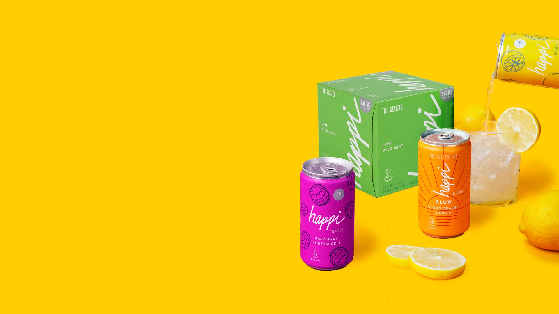 Happi | Cannabis-infused seltzer | Low-dose THC drink