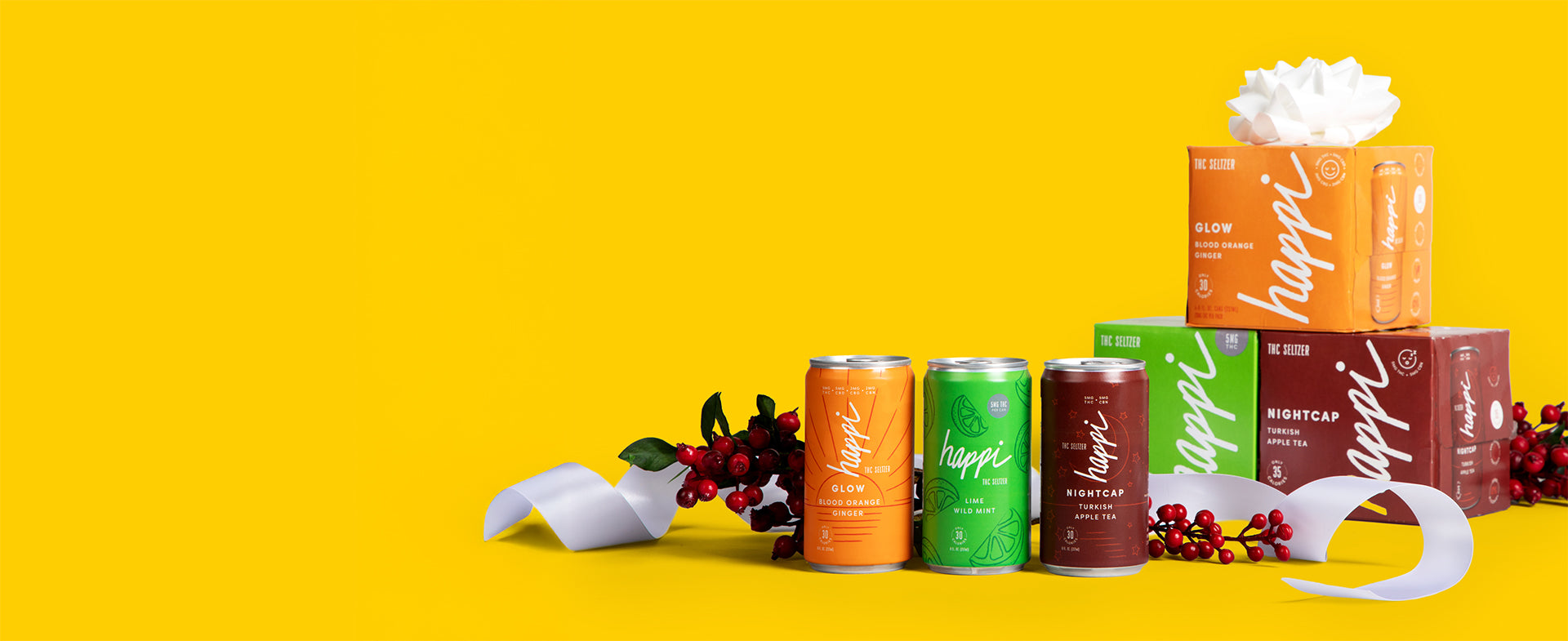 Happi | Cannabis-infused seltzer | Low-dose THC drink